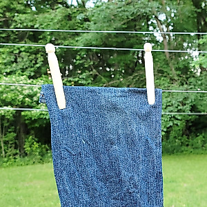 Hanobo 25 Pack Round Wooden Traditional Clothespins for Crafts and Laundry, 4.3 Inches Long