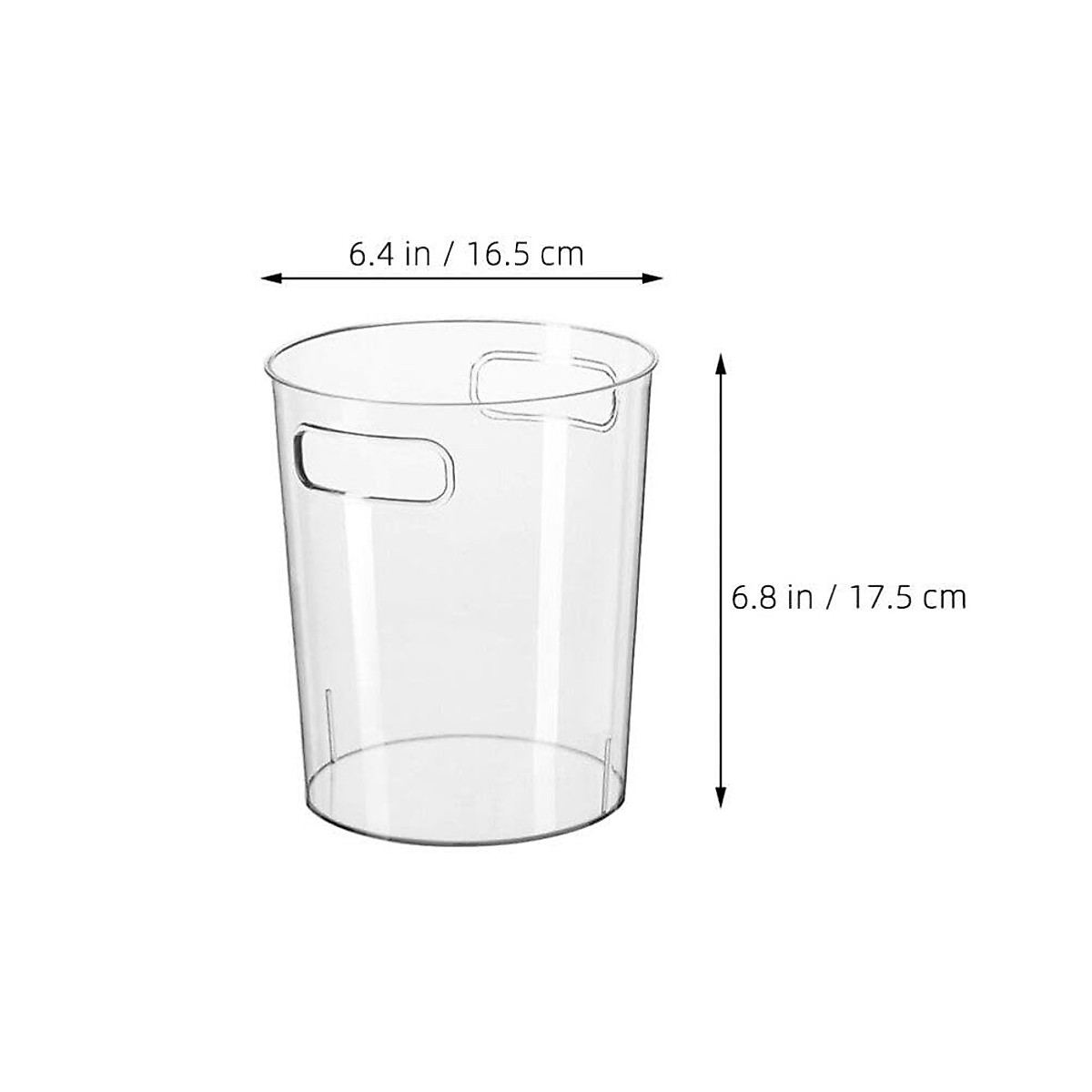 Ciieeo Plastic Waste Baskets, Clear Round Trash Cans Small Waste Basket Garbage Container Bin Ice Bucket Flower Arrangement Vase for Bathroom Bedroom Kitchen S