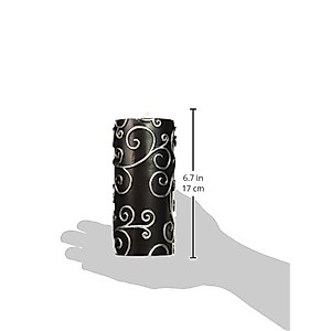 Zest Candle Pillar Candles, 3 by 6-Inch, Black Scroll