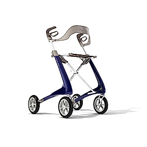Medline byACRE Ultralight Carbon Fiber Rollator with Backrest, Blue