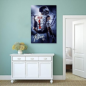 American Football Player Justin Fields Cool Poster Canvas Art Poster And Wall Art Picture Print Modern Family Bedroom Decor Office Posters. Unframe-style, 12x18inch(30x45cm)