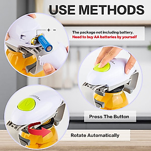 Electric Jar Opener, Automatic Jar Opener Kitchen Gadget,The Hands Free Bottle Opener for Woman,Seniors with Arthritiss,Weak Hands with Less Effort to Open