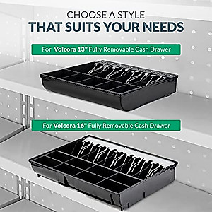Cash Drawer Tray - 11.7 x 10.3 x 2.3 Inch Cash Register Insert - 4 Bill / 5 Coin Replacement Cash Tray for Volcora 13” Fully-Removable Drawers - Stainless Steel Currency Compartment Money Storage