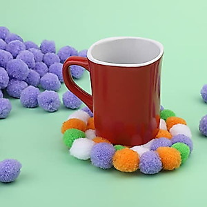 150 Pieces Light Purple Pom Poms, 1 Inch Pom Poms with Self-Adhesive Wiggly Eyes for Crafts, Small Fuzzy Balls Pompom Puff Balls for DIY Art Creative Crafts Decorations