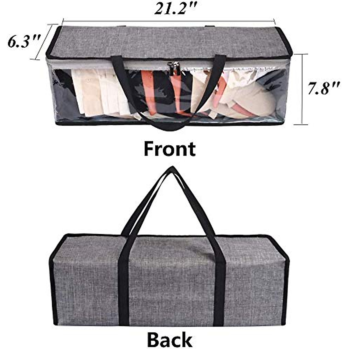 Hat Storage,Hat Organizer, Hat Storage for Baseball Caps ,Cap Holder,Hat Case with Carry Handles and Dual Zipper,Holds Up to 19 Hats,Portable/Visible/Dust Proof Design,21.2”L x 6.3”W x 8”H(Gray)