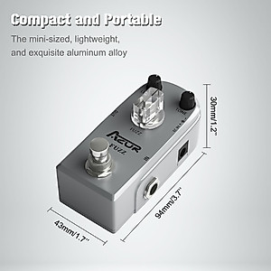 AZOR Fuzz Guitar Effect Pedal Classic Vintage Analog Pedal with Guitar Pedal Power Cable,9V Battery Clip Converter Power Cable
