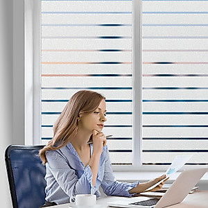 Coavas Window Privacy Film Frosted Glass Window Film Heat Blocking Window Cling Decorative Frosting Film Static Cling Vinyl Door Window Coverings Home Window Tint Blinds, 17.5 x 78.7 inch, Pure