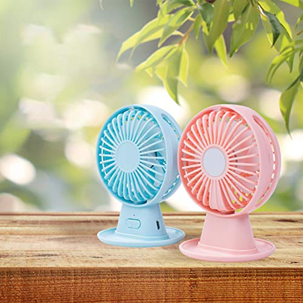 qiguch66 Mini Fan for Desk,USB Desk Fan,Small Personal Fan,Desktop Fan Adjustable Angle USB Powered ABS 3 Speed Cooling Table Fan for Office - Pink