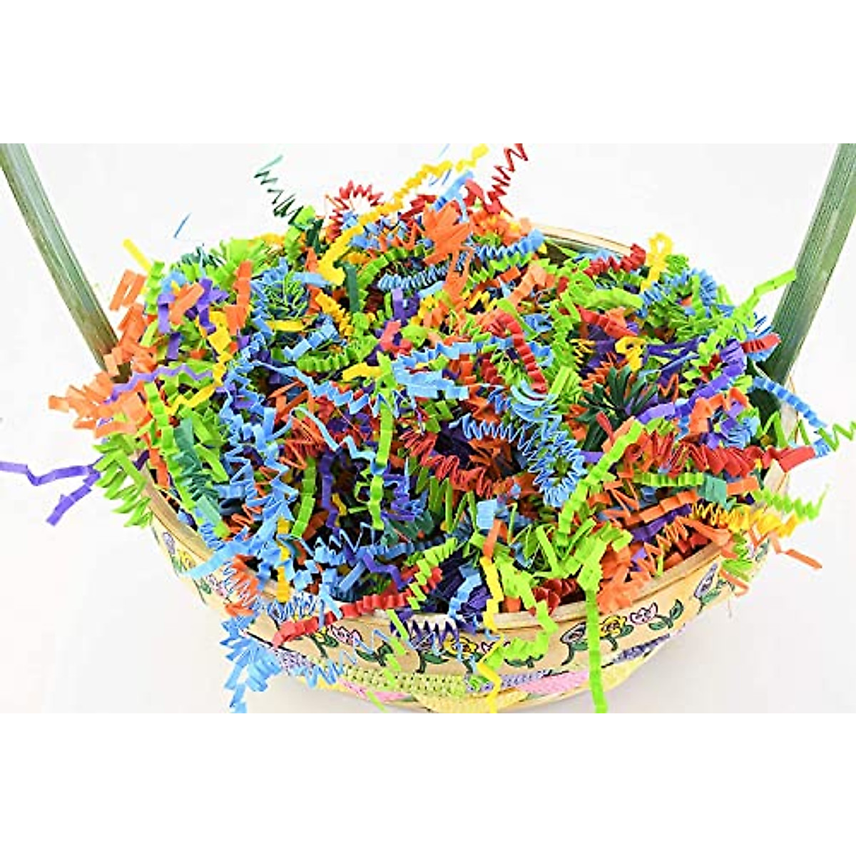 Colorful Mix of Crinkle Paper for Birthdays, Gift Bags or Easter Baskets (Bright Colors Mix, 1 Pound)