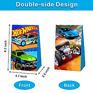 12pcs Hot Cars Party Favor Gift Bags, Monster Trucks Birthday Party Supplies for Cars Party Decorations