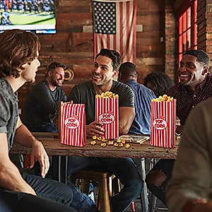 500 Pcs 2 oz Paper Popcorn Holders Red and White Striped Popcorn Bags Flat Bottom Popcorn Supplies for Carnival Baseball Party Movie Theater Concession Stands Snack Bar