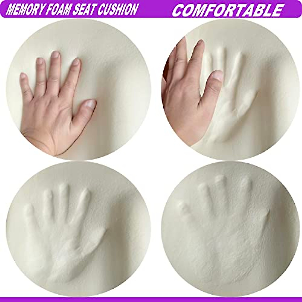 Seat Cushions for Office Chairs, Memory Foam Seat Cushion for Coccyx, Tailbone, Sciatic Pain Relief, Non-Slip Chair Pads for Car, Wheelchair, Gaming Chair