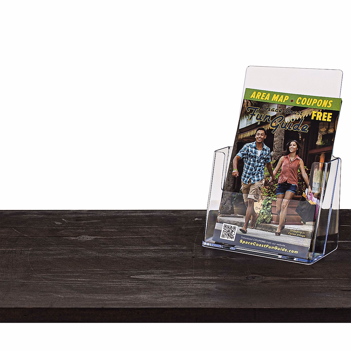 Marketing Holders 12 Pack Brochure Holder for 6" Bifolds Clear Acrylic Countertop Literature Organizer Space Saving Slant Back Booklet Dispenser for Trade Shows Expos and Conventions