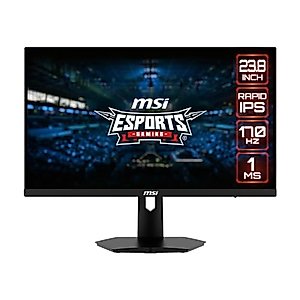 MSI 24” FHD (1920 x 1080) Non-Glare with Super Narrow Bezel 170Hz 1ms 16:9 HDMI/DP G-sync, Ready IPS Gaming Monitor (G244F), Black