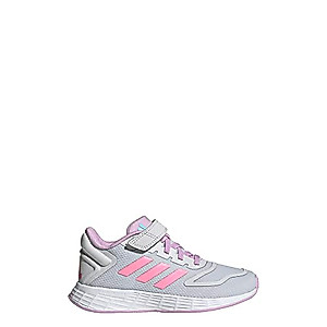 adidas Duramo 10 Running Shoe, Dash Grey/Beam Pink/Bliss Lilac (Cross Strap), 2 US Unisex Little Kid