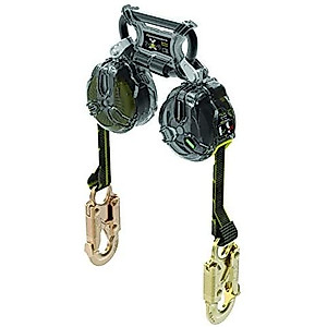 MSA 63111-00C V-TEC Mini Personal Fall Limiter - 6' (1.8m), Twin-Leg, Aluminum Swivel Carabiners (2) Anchorage Connection, Twin-Link Connector Harness Connection, Retractable Web Lanyard