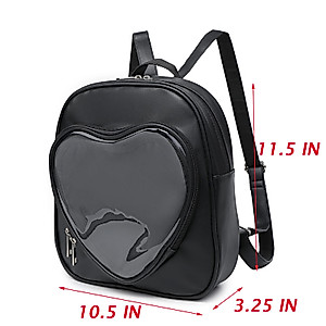 CHERRY SAUCE Womens Girl's Fashion Backpack Purses Handbags and Shoulder Bag Leather PU bag (CS2122-Black