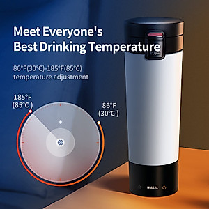 FUTURELAB Temperature Control Coffee Mug, Multi-Functional Travel Mug with 14400mah Power Bank, Vacuum Insulated Hot Beverage Warmer, 10OZ (White)