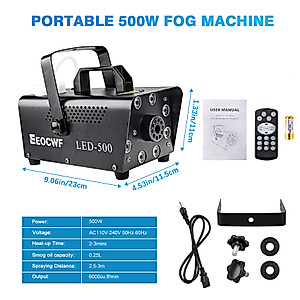 Upgraded Smoke Machine Fog Machine, 2000CFM Fog 8 LED and 13 Colors Lights Timing Remote Control Auto Spray, 500W Professional Stage Fogger for Christmas Halloween Party DJ Show Wedding Indoor Outdoor