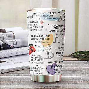Christian Gifts For Women - Christian Tumbler - Gifts for Christian Women On Christmas, Birthday - Christian Cup - Bible Verse Mug - Gift for Religious - My Daily Bible Affirmations Tumbler