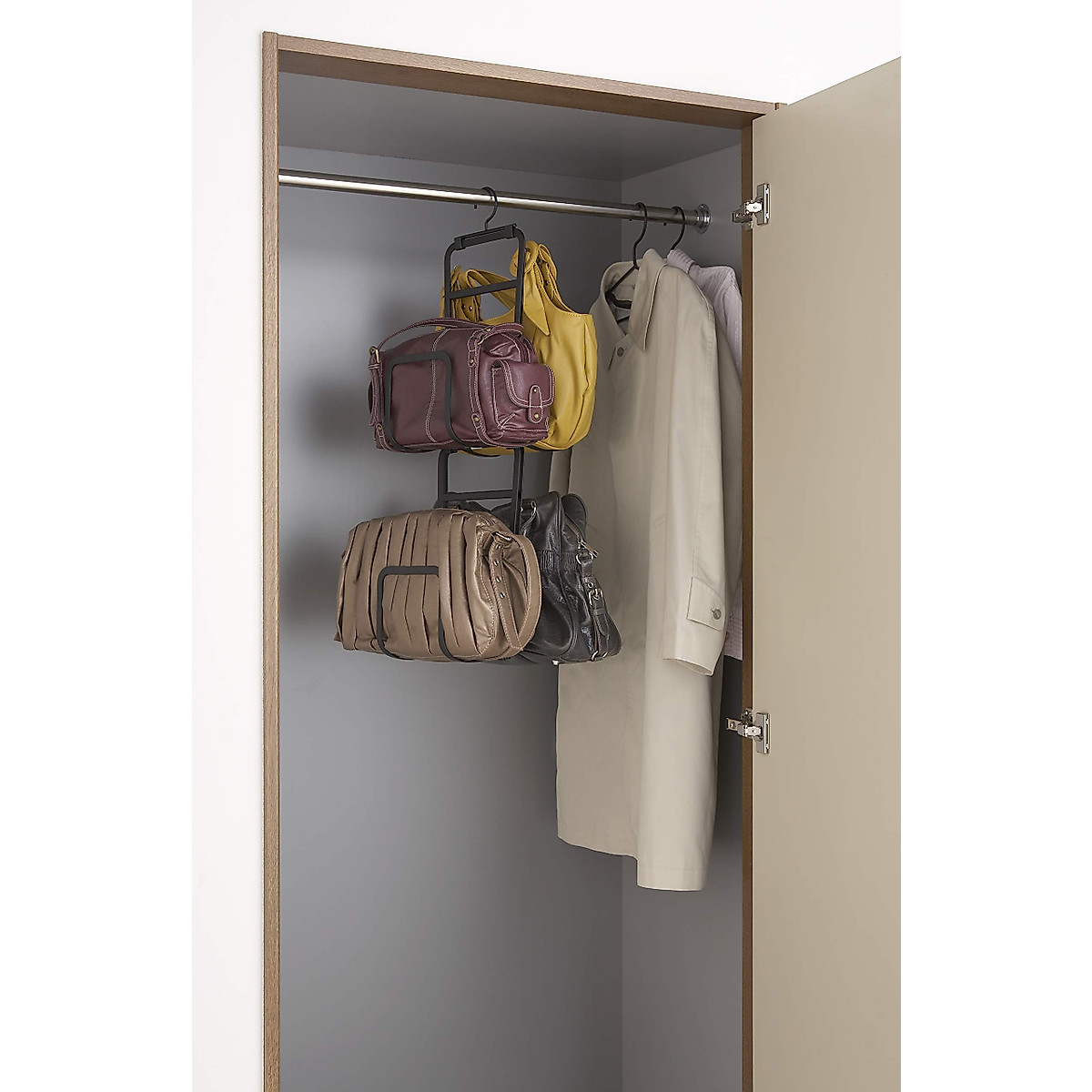 Yamazaki Bag Holder, Steel, Black, Anpassbar