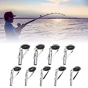 Enrilior Fishing Top Guide Sizing Gauge Fuji Rod Tips Guide Rod Guides,54 pcs Stainless Steel Tip Rings with Storage Box Fish Tackle Accessories Kit