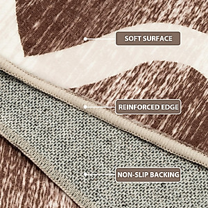 RELEANY 8x10 Area Rugs for Living Room Machine Washable Non-Slip Brown Rugs Moroccan Modern Trellis Carpet for Dining Room Bedroom Kitchen Indoor Entryway Laundry Room