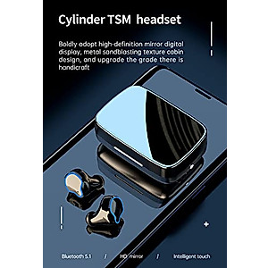 TWS Bluetooth Headphones,HD Stereo Noise Cancelling Wireless Earphones,Bluetooth 5.1 Earbuds 180H Playtime Wireless Charging Case & Power Display,in-Ear TWS Headphone for iPhone and Android Phones