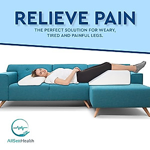 Leg Elevation Wedge Pillow for Sleeping, After Surgery | Memory Foam | Relieves Foot and Ankle Injury, Legs, Hip, and Knee Pain, Improves Blood Circulation, 8 Inch