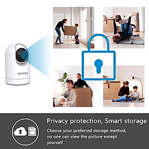 Peteme Video Baby Monitor with Camera and Audio, Baby Monitor 1080P Indoor WiFi Security Camera with Motion Detection Night Vision 2-Way Audio,Monitor Baby/Elder/Pet