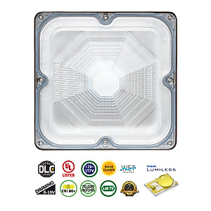 Westgate LED Canopy Garage Light with Motion Sensor - Aluminum Housing - Highbay Lighting