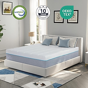 Dyonery King Size Mattress 14 Inch Gel Memory Foam CertiPUR-US Certified Mattress in A Box, Made in USA, 80"×76"×14"