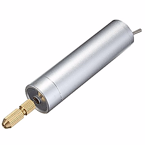 Yakamoz 0.7-1.2mm Mini Micro Electric Aluminum Hand Portable Handheld Drill with 15pcs Drill Bits, 2A Power Supply Included