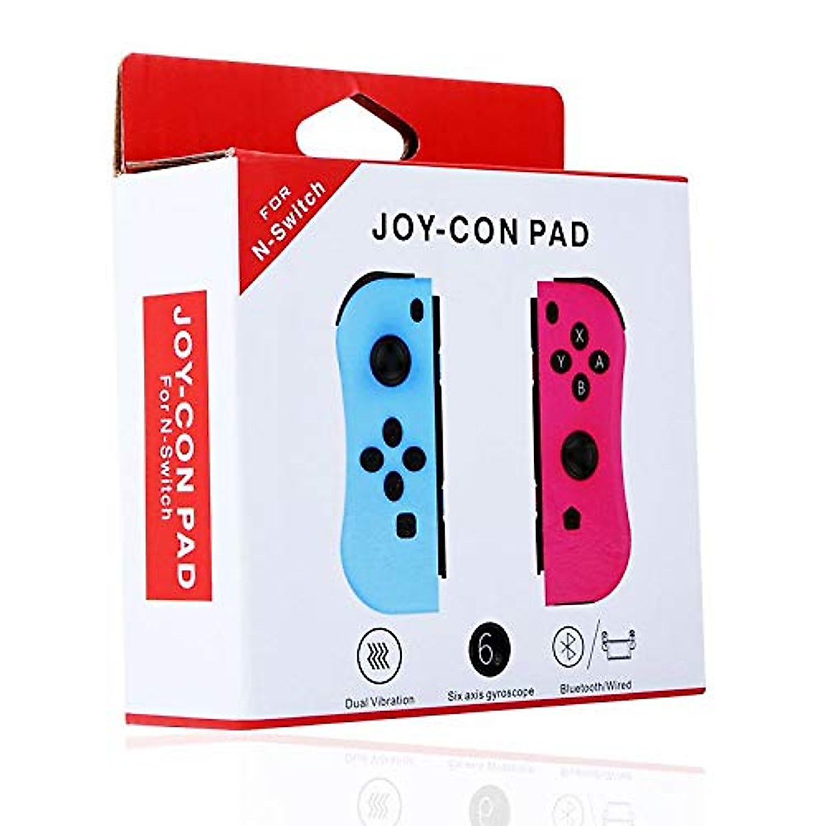 OMKARSY NS Switch Joy Pad Controllers - Left and Right Controllers Compatible with Nintendo Switch as a Joy Con Controller Replacement - Red/Blue