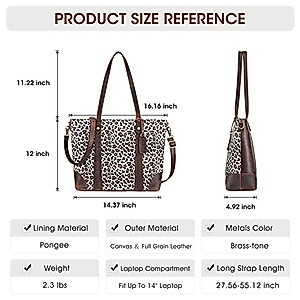Kattee Women Genuine Leather Tote Bags Purses and Handbags Shoulder Vintage Crossbody Work (Dark Brown)