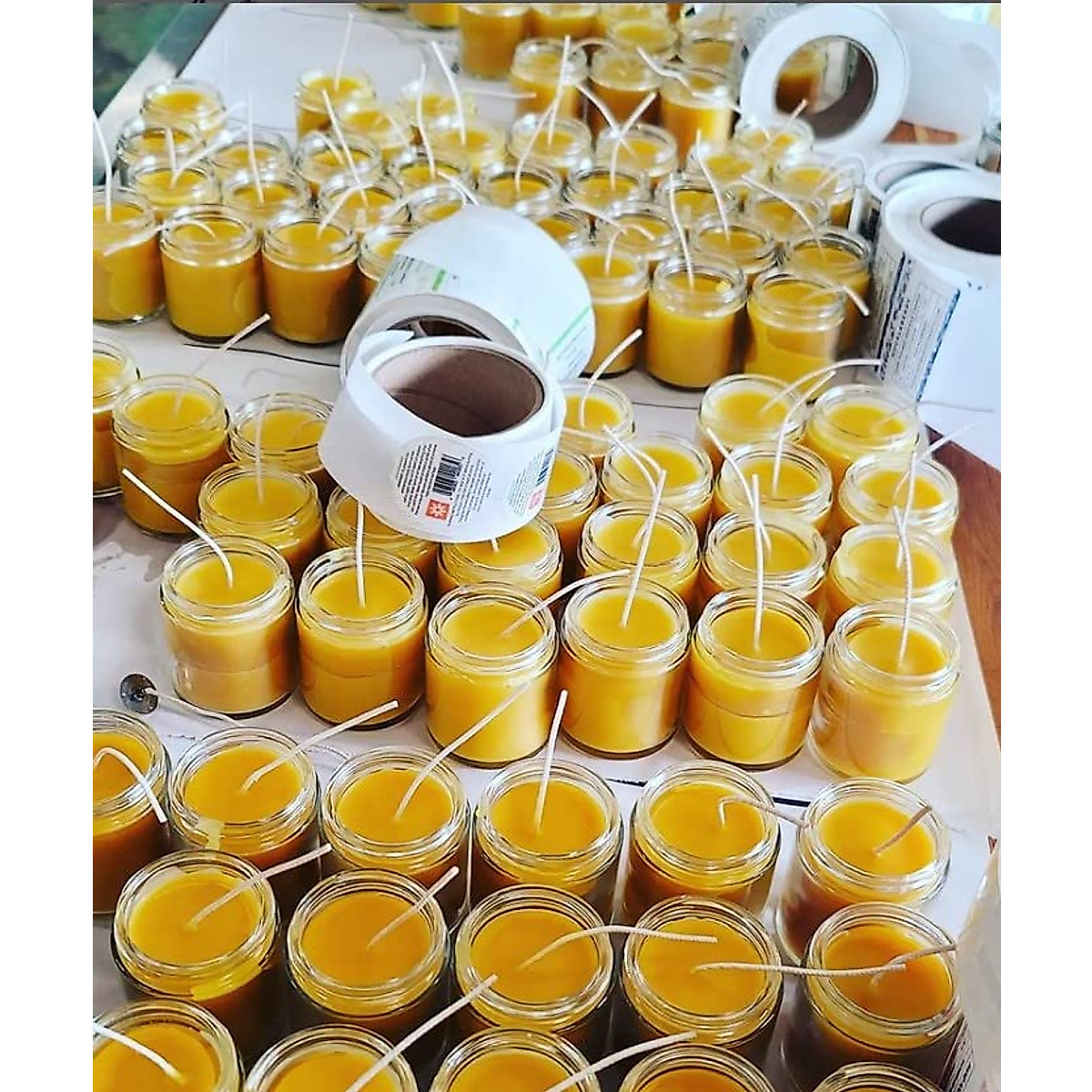 Sicily Rose Hand-Poured Beeswax Candle - All-Natural, Cotton Braided Wick, Chemical-Free, Smokeless, Cleans Air, Non-Toxic, Non-Polluting, Non-Allergenic, Handmade in USA