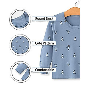 CM C&M WODRO Baby Boys Girls Clothes Set Organic Cotton Soft Long Sleeve T-Shirt Top and Pants Outfit 2Pcs (Brown, 2-3T)