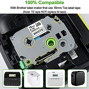 3PK TZe-241 TZ Tape 18mm 0.7 Laminated White Replacement for Brother TZe-241 P Touch Label Tape 3/4, Label Maker Tape Compatible with Brother Ptouch PT-D400 PT-D460 PT-D600 PT-P710BT