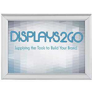 Displays2go Office Sign Holder, 5 x 7 Inch Frame, Quick Snap Border, Lens Included, Silver Aluminum (WSNF57SV)