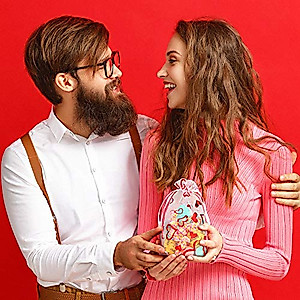 Shappy 100 Pieces Heart Organza Bags with Drawstring Jewelry Pouch Bags Candy Cookies Packaging Bags for Mother's Day Birthday Wedding Festival Party Favor Supply (Red, Rose Red,2.8 x 3.5 Inch)