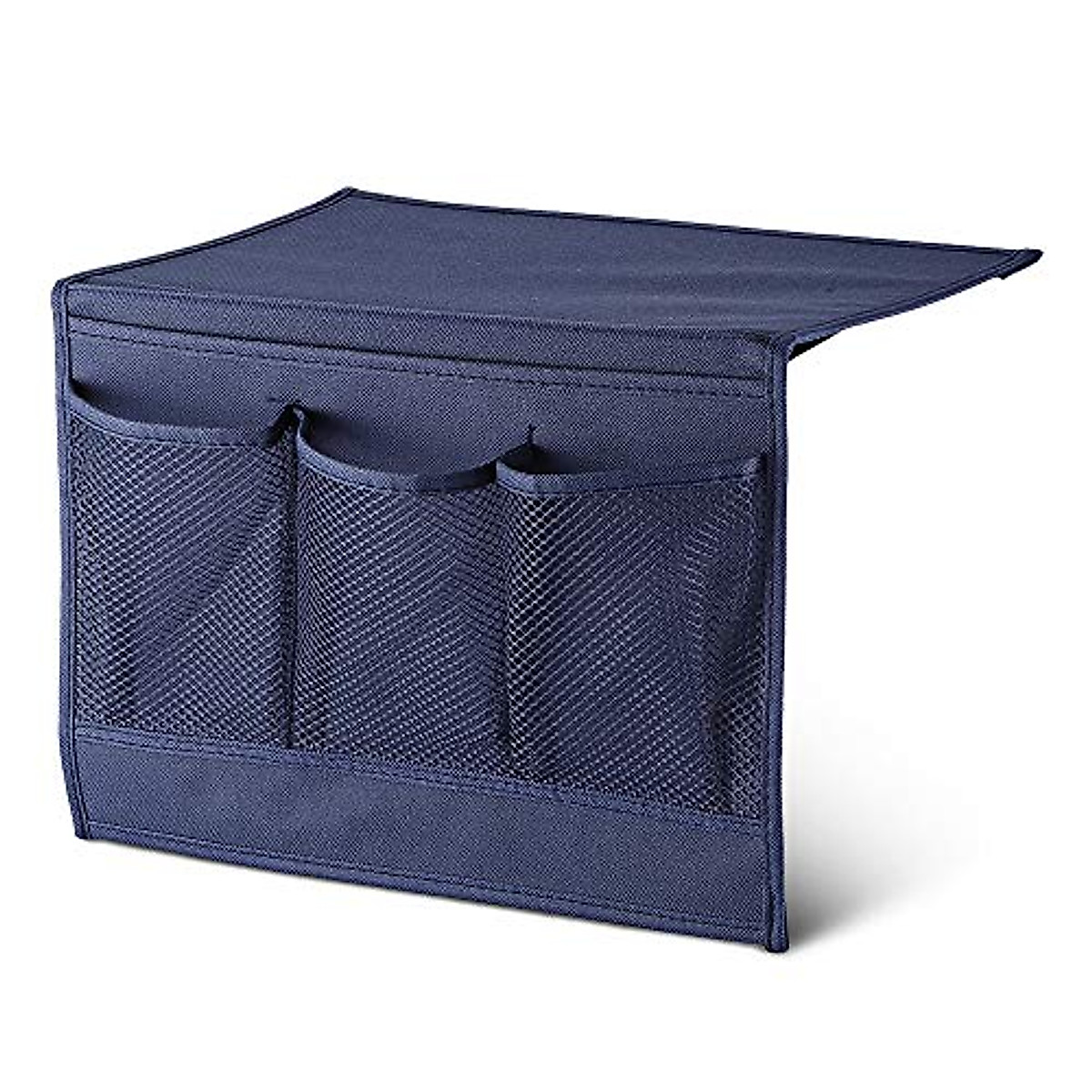 TraderPlus Bedside Caddy Storage Under Mattress Organizer Bag for Tablet, Phone, Magazine, TV Remotes, Glasses (DarkBlue)