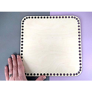 Basket Bottom, 10 inch 25 cm. Square Wooden Base Crochet Weaving Craft Supplies