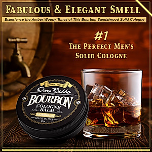 Occo Bobbo - Solid Cologne Bourbon and Sandalwood Scent. Solid Bourbon Cologne For Men - Men's Solid Cologne - 2 Ounce - Concentrated Balm. – A Smooth Blend Of Woody Oak Barrel