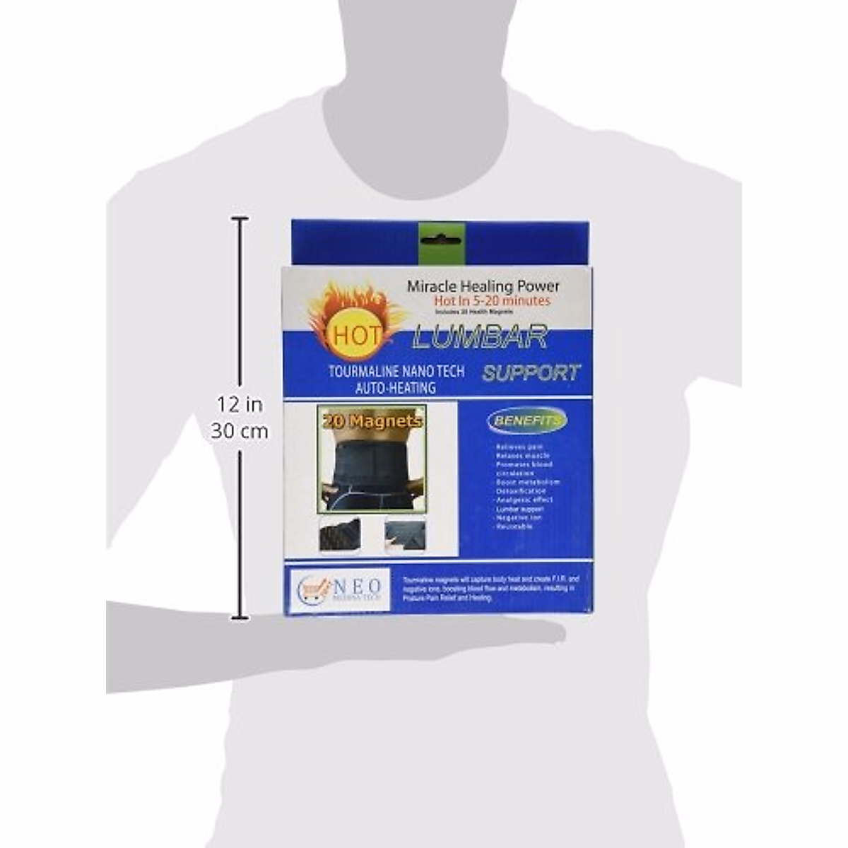 Back Brace by NMT ~ Lumbar Support Black Belt ~ Posture Corrector ~ Pain Relief from Arthritis, Sciatica, Scoliosis, Backache, Slipped Disc, Hernia, Spinal Stenosis ~ Injury Prevention ~ 4 Adjustable Sizes -'L' Fits Waist 34-40" (86-102cm)