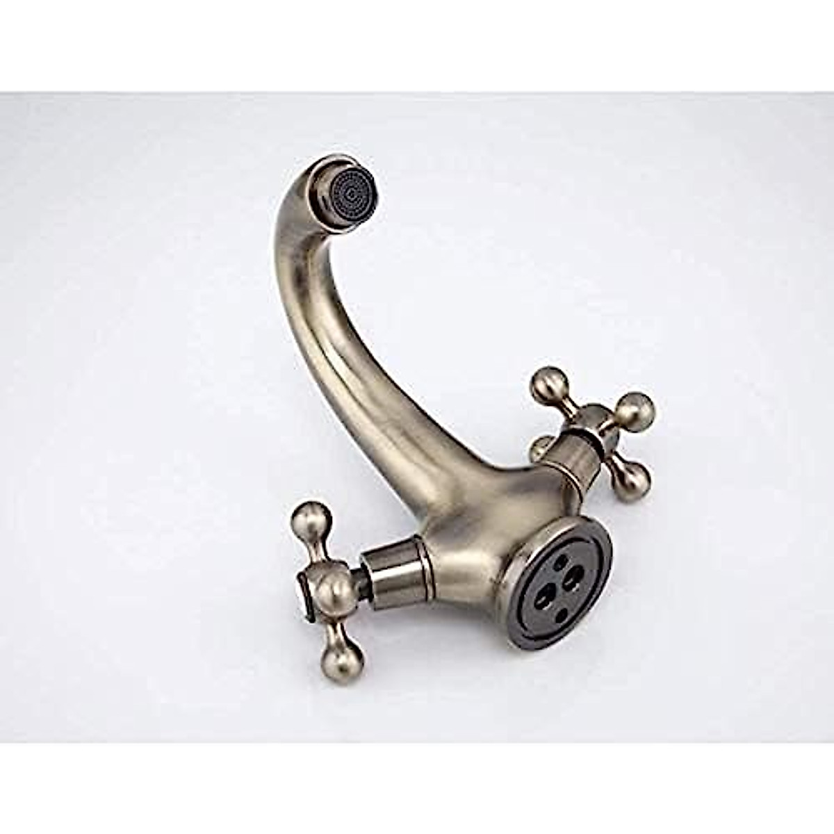 ItoNc Kitchen Taps Kitchen Tap Kitchen Tap Retro Style Antique Bathroom Faucet Bronze Brushed Sink Hot and Cold Water Tap Bath Basin Sink Mixer Double Handle,Kitchen faucets