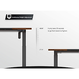 FEZIBO Height Adjustable Electric Standing Desk with Pencil Holder, 63 x 24 Inches Stand Up Desk, Sit Stand Desk with Espresso and Black Top and Black Frame