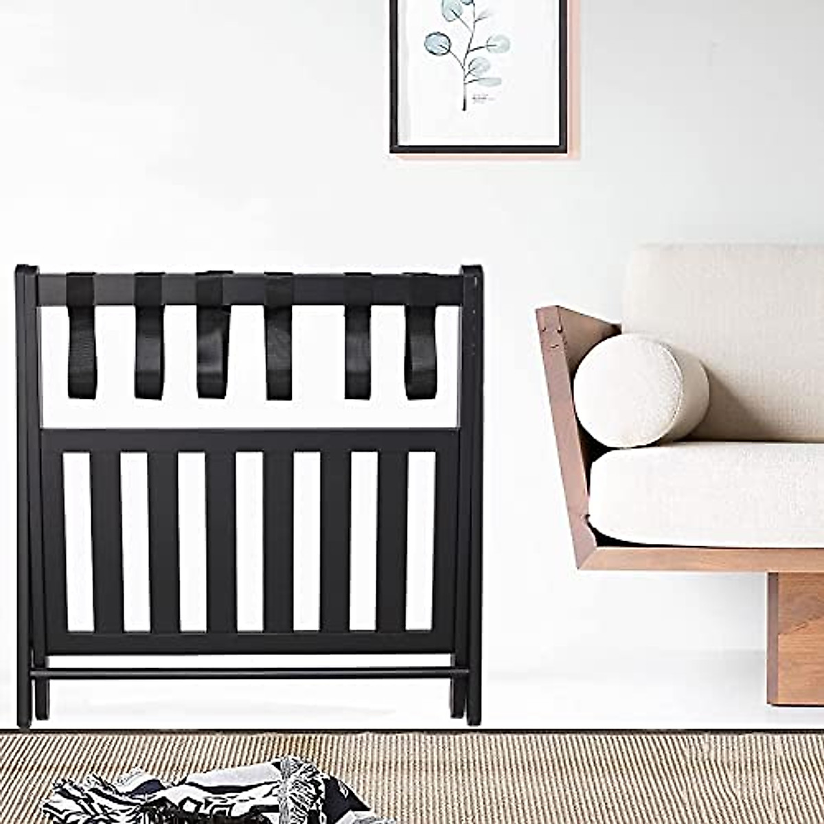 Generic Brands Folding Luggage Rack, Ror Guest Room, Double-Layer Luggage Rack, Easy to Assemble for use in bedrooms, Guest Rooms, Hotels（Updated）