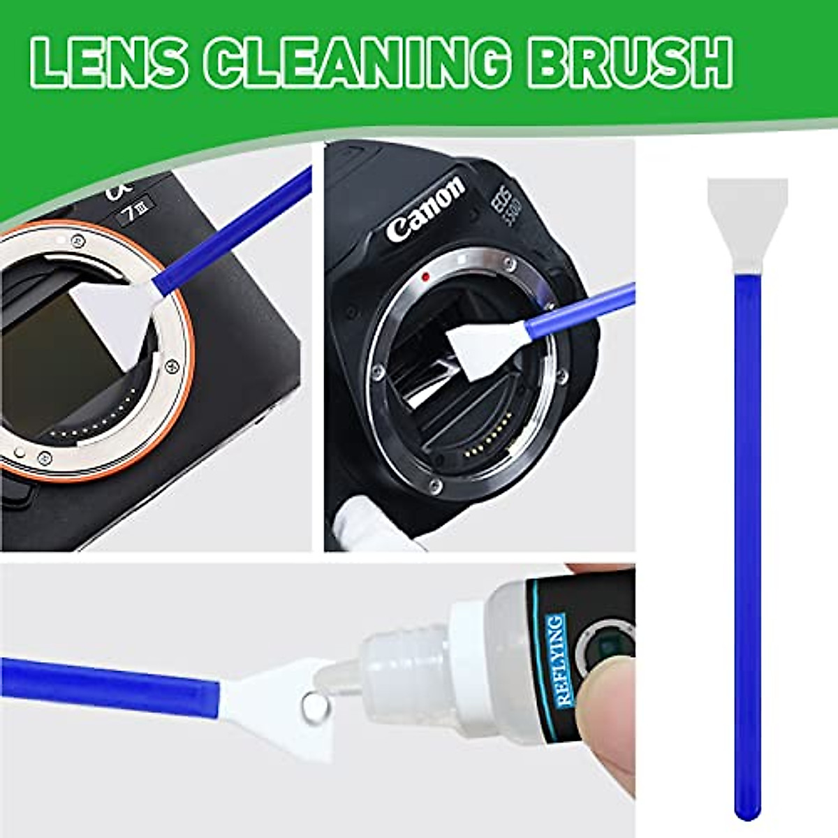 REFLYING Camera Cleaning Kit, Lens Cleaning Kit with Camera Lens Cleaner 20ml,Sensor Cleaner 10ml,Lens Cleaning Pen,16mm Sensor Cleaning Swabs for APS-C DSLR,Cleaning Cloth