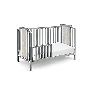 Suite Bebe Brees Convertible Island Crib in Gray and Vintage Birch, 53.5x37.5x30.5 Inch (Pack of 1)