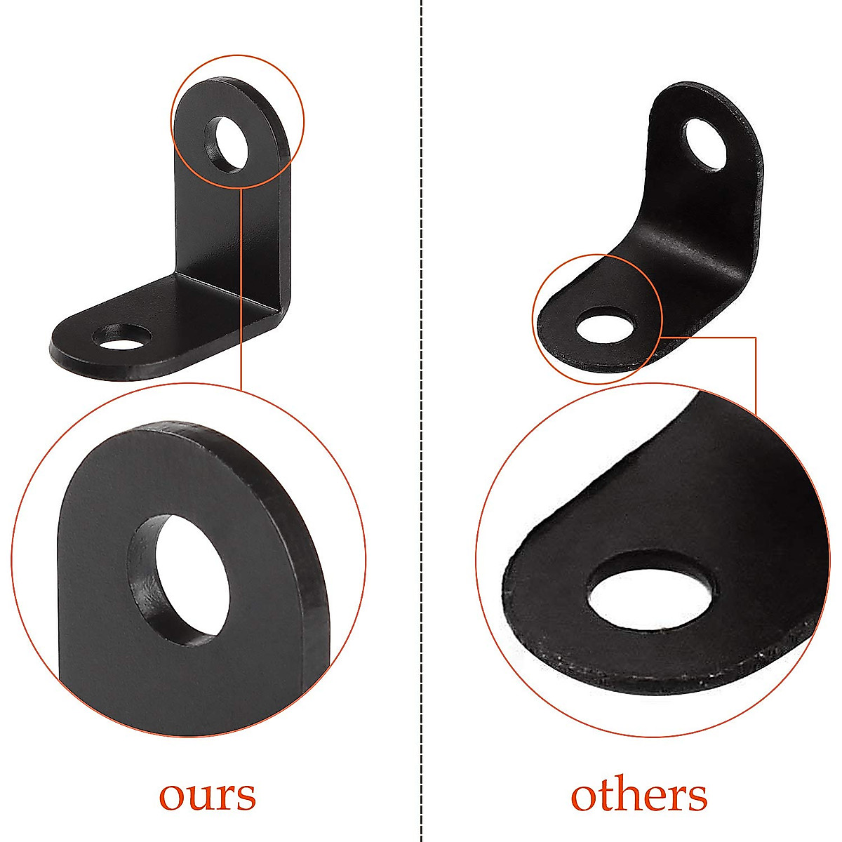 50 PCS Black L Bracket, 26mmx26mmx16mm Small Metal Corner Brace Joint Fastener, 90 Degree Angle L Shaped Shelf Bracket for Wood, Shelves, Furniture, Cabinet and More